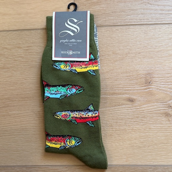 Socksmith | Underwear & Socks | Socksmith Mens Green Trout Socks | Poshmark